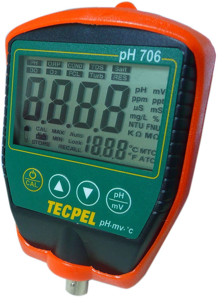 Tecpel pH-706 pH meter with splash proof housing